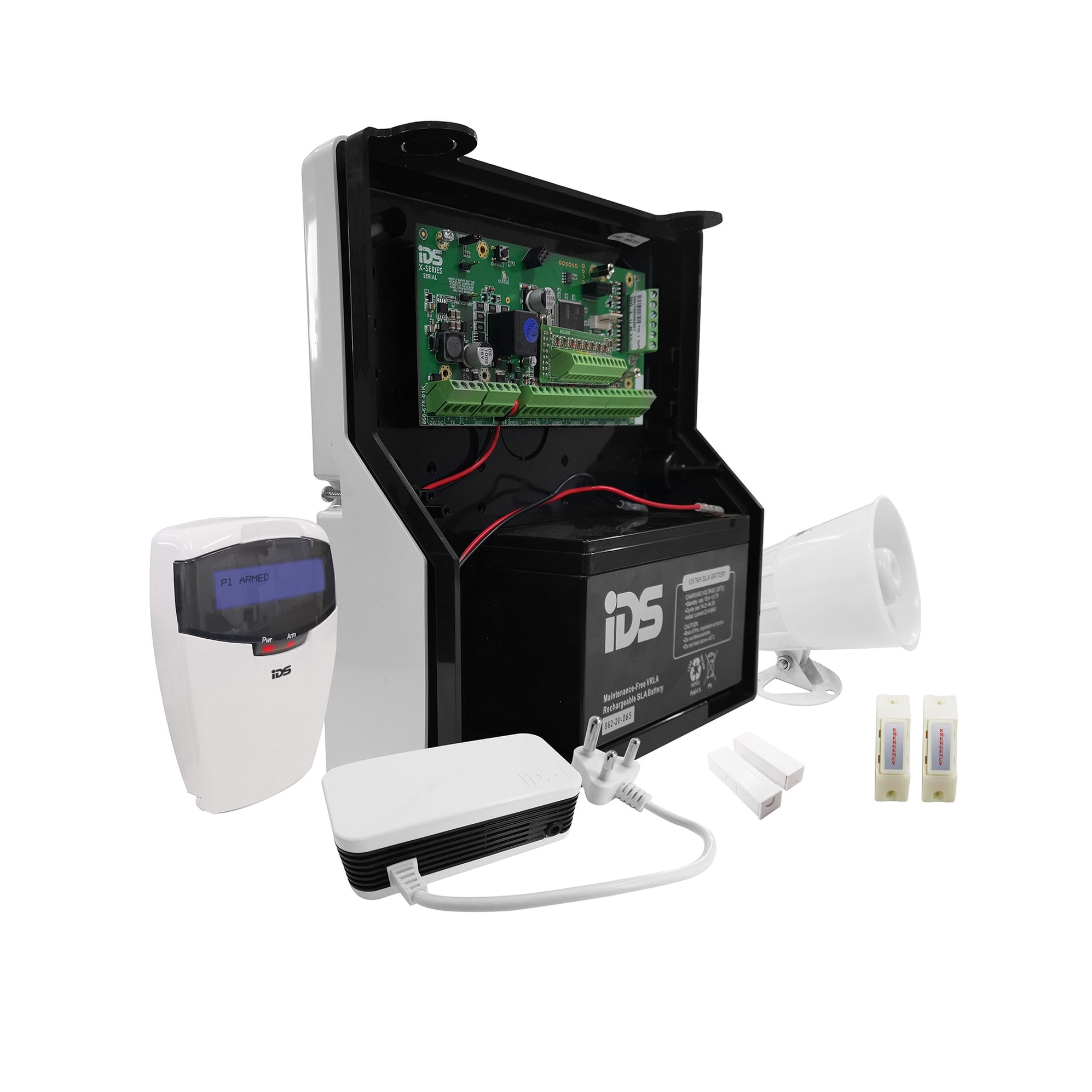 IDS X64 Home Security Alarm Kit Including Curve LCD Keypad — SecureRite