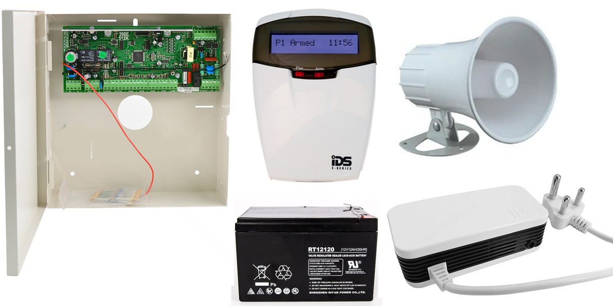 IDS X64 Home Security Alarm Kit Including Curve LCD Keypad — SecureRite