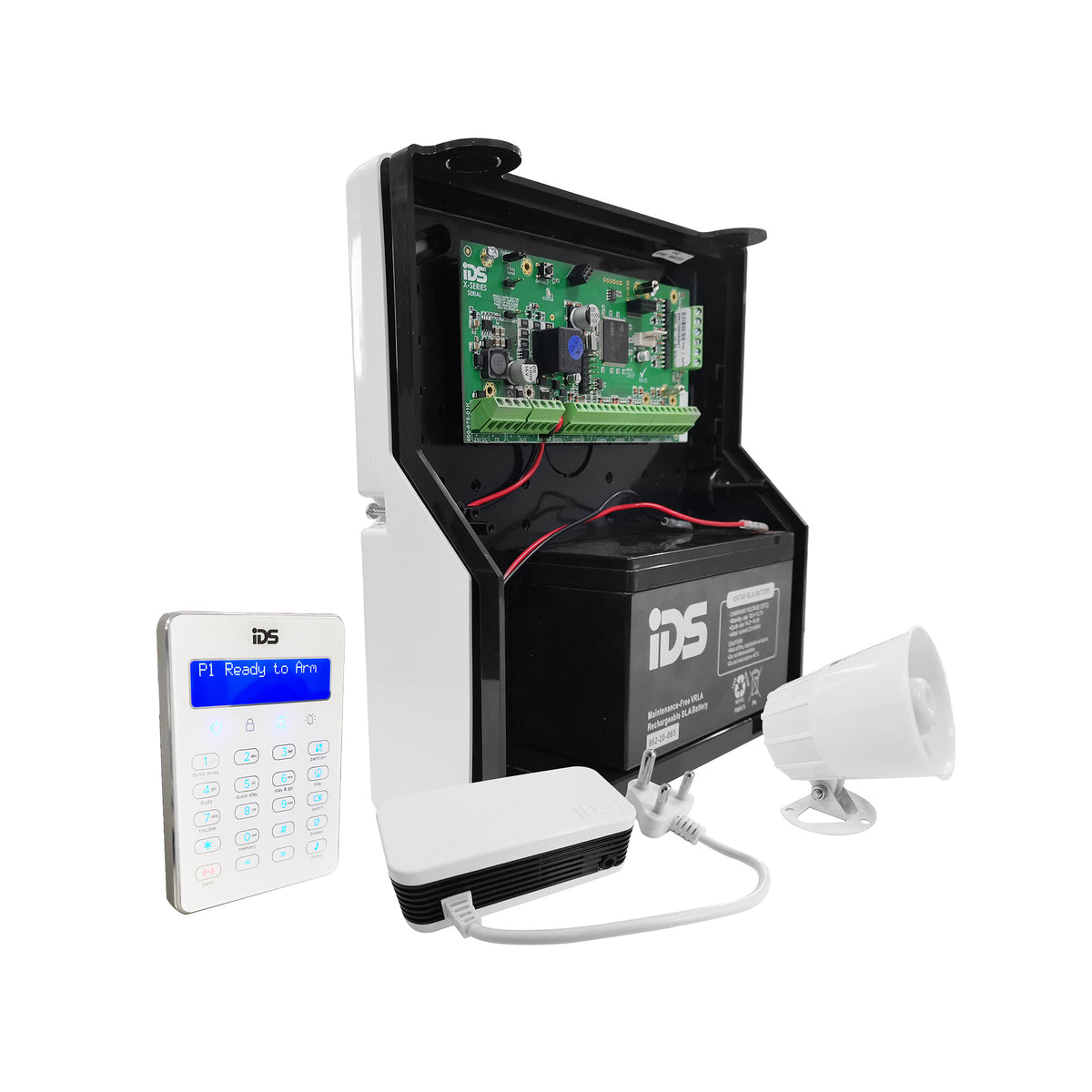 IDS X64 Home Security Alarm Kit Including Curve LCD Keypad — SecureRite