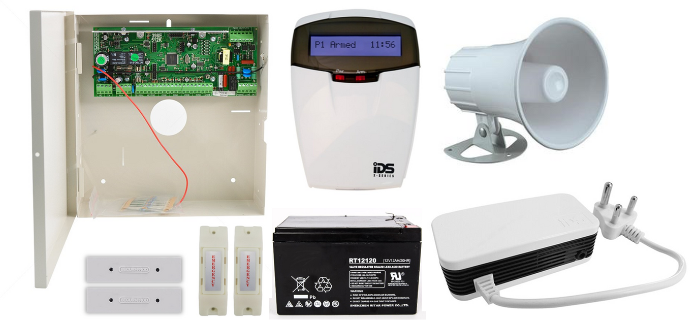 IDS X64 Home Security Alarm Kit Including Curve LCD Keypad — SecureRite