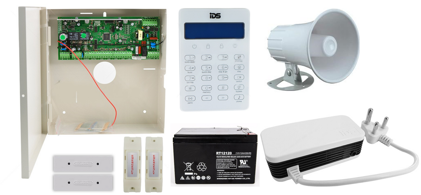 IDS X64 Home Security Alarm Kit Including Curve LCD Keypad — SecureRite