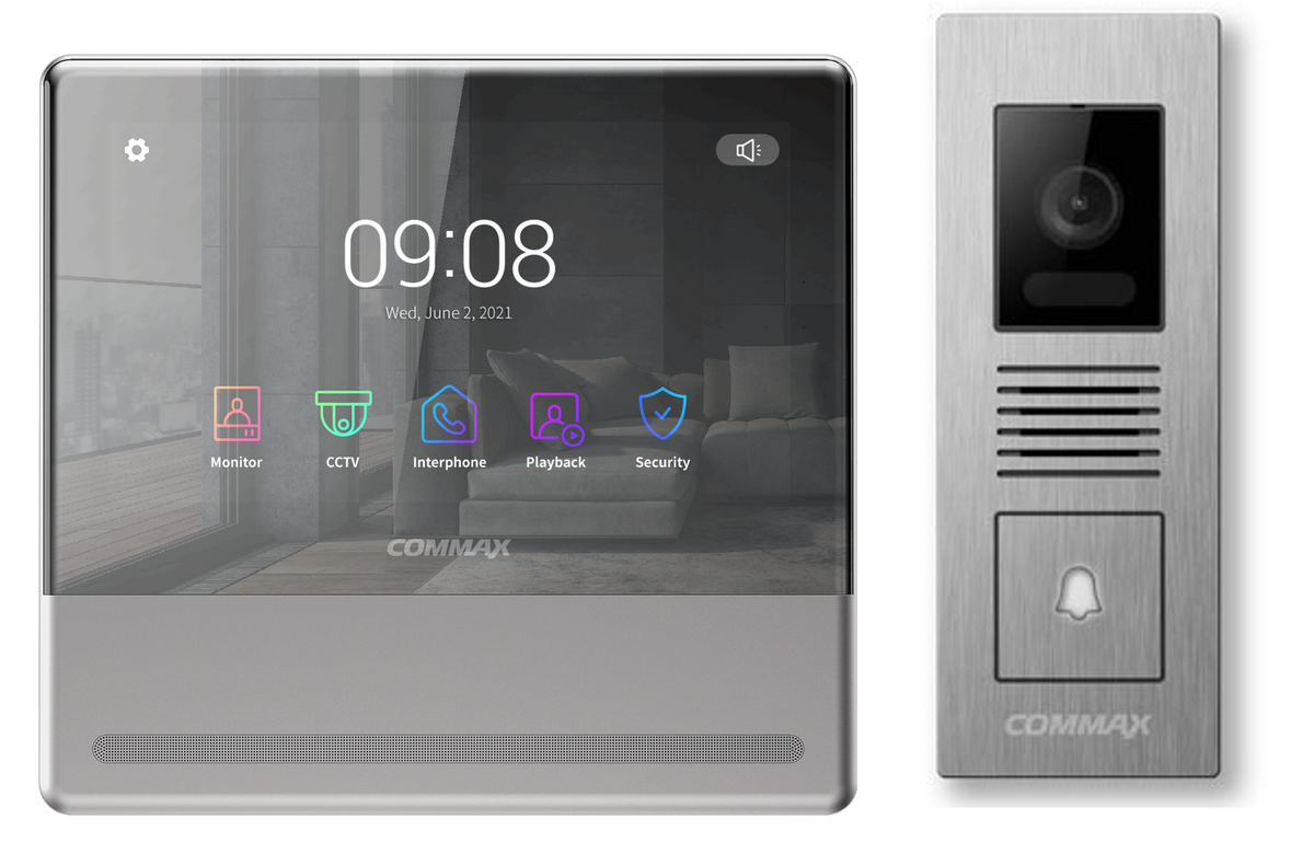 Commax CDV-70QT Touch Video Intercom Display and Camera Kit — SecureRite