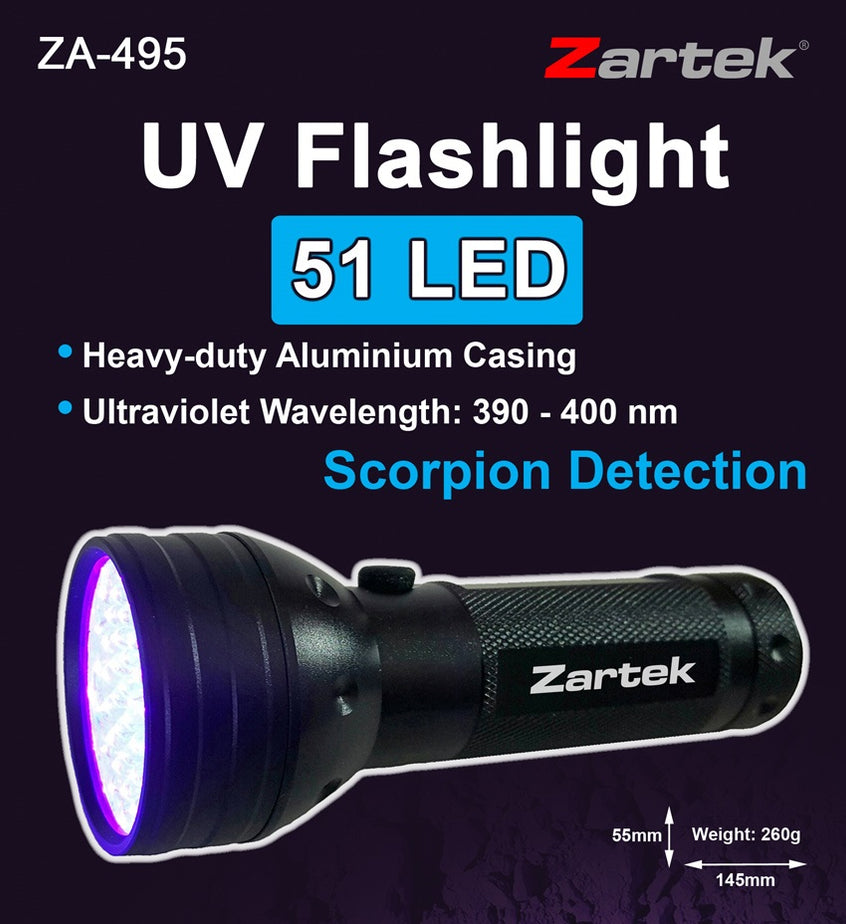 Zartek ZA-495 Ultraviolet Leakage Detection Glass Repair LED Flashligh ...